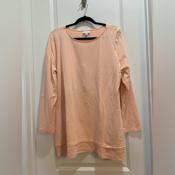 J. Jill | Tops | J Jill Peach Tunic Long Sleeve Round Neck Xl Added Hem ...